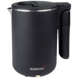 Korona Korona electric Wasserkocher schnurlos, Cool-Touch-Gehäuse, klappbar Schwarz