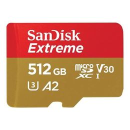 Sandisk Extreme microSDHC-Karte 512 GB Class 10 UHS-I stoßsicher, Wasserdicht