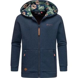 Ragwear Kapuzensweatjacke Theera Zip Stylische Mädchen Sweatjacke mit Kapuze, blau