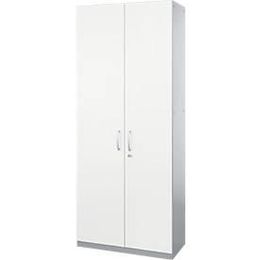 Schäfer Shop Schäfer Shop Genius Flügeltürenschrank TETRIS SOLID, Stahlkorpus, 5 OH, B 1000 mm, abschließbar, weiß/weißalu