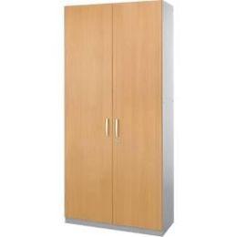 Schäfer Shop Schäfer Shop Genius Flügeltürenschrank TETRIS SOLID, Stahlkorpus, 5 OH, B 1200 mm, abschließbar, Buche-Dekor/weißalu