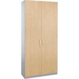 Schäfer Shop Schäfer Shop Genius Flügeltürenschrank TETRIS SOLID, Stahlkorpus, 5 OH, B 1200 mm, abschließbar, Ahorn-Dekor/weißalu