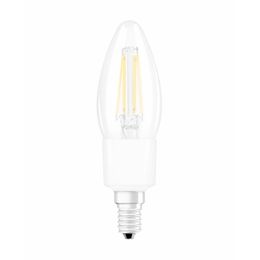 LEDVANCE Smartes LED-Filament WiFi, Kerze, 4W ersetzt 40W, E14, Warmweiß, klar