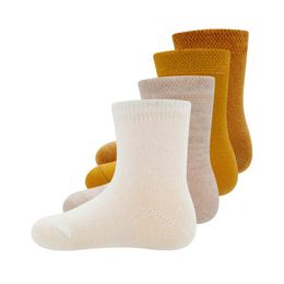 Ewers - Socken UNI COLOUR 4er Pack in natur/honig, Gr.16/17