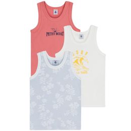 Petit Bateau - Träger-Unterhemd SMALL HAWAI 3er-Pack in multico, Gr.134/140