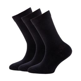 Ewers - Socken RIPPE UNI 3er Pack in schwarz, Gr.19-22