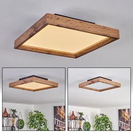 hofstein Longvic Deckenpanel LED Braun, Holzoptik, Schwarz, 1-flammig