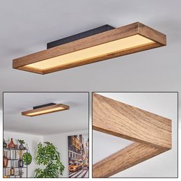 hofstein Longvic Deckenpanel LED Braun, Holzoptik, Schwarz, 1-flammig