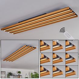 hofstein Favorina Deckenpanel LED Naturfarben, Schwarz, 1-flammig, Fernbedienung