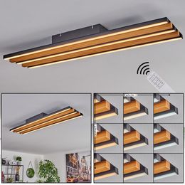 hofstein Favorina Deckenpanel LED Naturfarben, Schwarz, 1-flammig, Fernbedienung