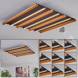 hofstein Favorina Deckenpanel LED Naturfarben, Schwarz, 1-flammig, Fernbedienung