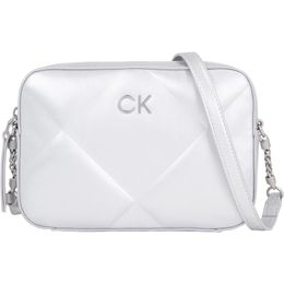 Calvin Klein Umhängetasche "Camera Bag", Reißverschluss, gesteppt, für Damen, silber