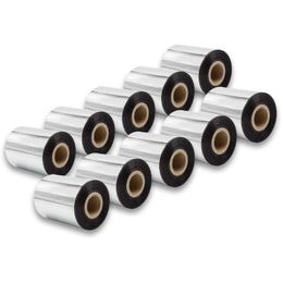 10x Thermo-Folie Thermotransferband schwarz 80mm kompatibel mit Fax Drucker Printronix T4M, T5204, T5206, T5208, T5306, T5308 - vhbw