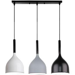 Retro Metall Pendelleuchte Küche Kreative Wohnzimmer Dekoration Kronleuchter 3 Lichter (Schwarz)