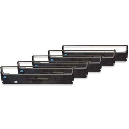 vhbw 5x Farbband Nylonband Tintenband kompatibel mit Nadeldrucker Epson rx 80 f, rx 80 f Plus, rx 80 t, rx 80 t Plus, rx 82 Ersatz für C13S015647,