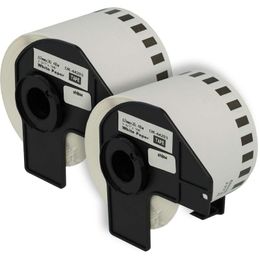 vhbw - 2x Rolle Etiketten Aufkleber premium 62mm kompatibel mit Brother P-Touch QL-500BW, QL-550, QL-560, QL-560VP, QL-570, QL-580, QL-580N, QL-650