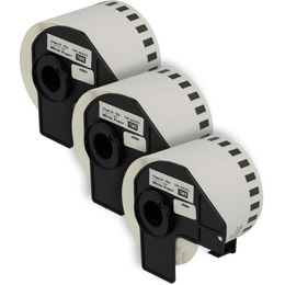 vhbw - 3x Rolle Etiketten Aufkleber premium 62mm kompatibel mit Brother P-Touch QL-500BW, QL-550, QL-560, QL-560VP, QL-570, QL-580, QL-580N, QL-650