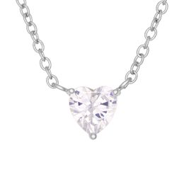 Fashionbox Kette Messing Kristall weiß 40+10cm Diamantiert