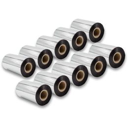 10x Thermo-Folie Thermotransferband schwarz 110mm kompatibel mit Fax Drucker Printronix T4M, T5204, T5206, T5208, T5306, T5308 - vhbw
