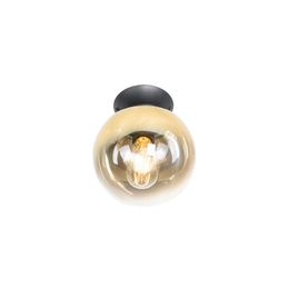 Qazqa - Art-Deco-Deckenlampe schwarz mit Goldglas - Pallon - Gold