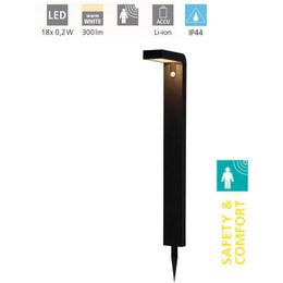 900246 Stehleuchte baracconi schwarz led 18X0,2W L:9cm H:80cm mit Sensor IP44 - Eglo