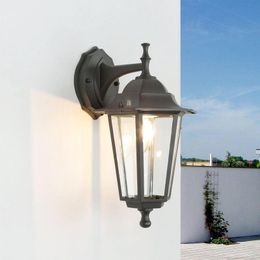 Licht-Erlebnisse Außenlampe Anthrazit Rustikal Wandleuchte Laterne - Anthrazit