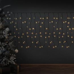 ECD Germany Led Lichtervorhang 3m mit 400 LEDs Warmweiß, Flashing-Effekt (einzelne blinkende led) Eiszapfen, Lichterkette led Lichterkettenvorhang Eisregen