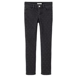 name it - Jeans NKFSALLI DOTS SLIM FIT in black denim, Gr.128