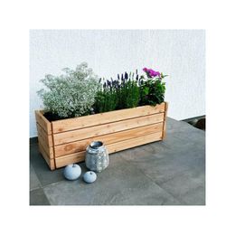 Pflanzkasten aus Lärche natur Blumenkasten Kräuterkasten Kräutertopf Balkon Terrasse Garten-126x30x33 cm