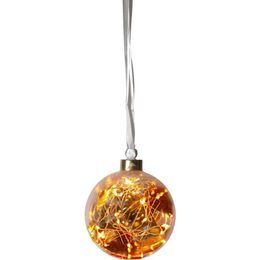 STAR TRADING - 457-74 Weihnachtsdekoration kugel glow led amber 15X0,064W H:11cm Ø10cm mit Schalter ein/aus