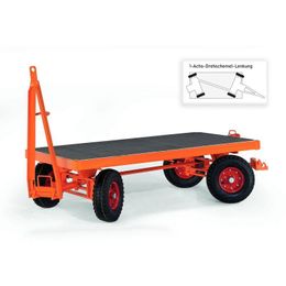 ROLLCART Industrieanhänger mit 1-Achs- Drehschemel- Lenkung 2500x1250mm Luftbereifung 5000kg Tragkraft