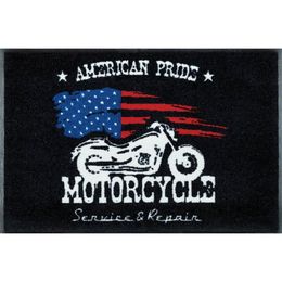 Wash&dry - Waschbare Fußmatte Route 66 - American Pride Motorrad 50x75 cm Wash+Dry