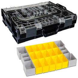 BS SYSTEMS Sortimo Systemkoffer L-Boxx 102 schwarz mit transparentem Deckel + Insetboxen B3