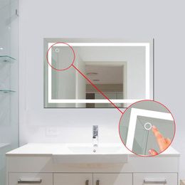 Beleuchtet Wandspiegel,Lichtspiegel,Badspiegel mit Beleuchtung,Badezimmerspiegel led Touch (100x60cm)