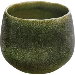 Dehner - Blumentopf Linn, ø 21 cm, Keramik, lasiert, dunkelgrün