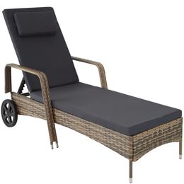 TecTake Rattan Sonnenliege Cassis - natur