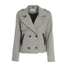 Influencer Blazer Damen Gr&ouml;&szlig;e 40 taupe / hellgrau / schwarz