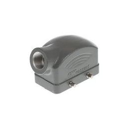 GWconnect GWconnect STD - Standard Double Lever Hood Die-cast Aluminum 4 Pegs Side Entry Size 10B 57x27 Extended M20 Thread Grey - 936011741