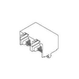 Molex Modular Jack 90&deg; Low Profile Inverted 6/6 2 Ports - 43814-6621