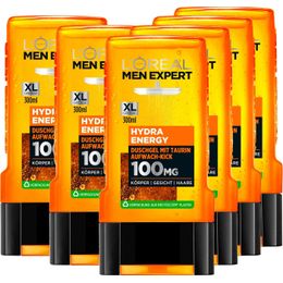 L'Oréal L'ORÉAL PARIS MEN EXPERT Duschgel Hydra Energy Taurin, 6-tlg., weiß