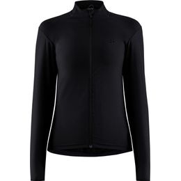 Craft Core Bike Essence Langarmshirt, Stehkragen, Reißverschluss, für Damen, schwarz, XL