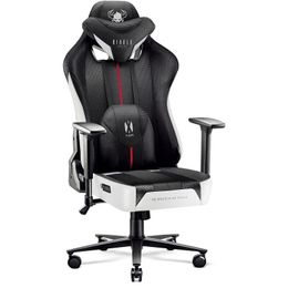 X-Player 2.0 Gaming Stuhl Computerstuhl ergonomischer Bürostuhl Gamer Chair Schreibtischstuhl Stoffbezug Schwarz-Weiß - Normal Size - Diablo