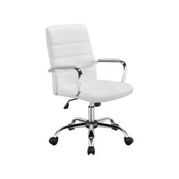 Yaheetech - Bürostuhl Drehstuhl Arbeitshocker mit Armlehnen Bürohocker auf Rollen mit Rückenlehne Chefsessel Belastbar bis 130kg Weiß