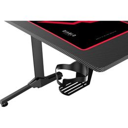 Diablo X-Mate Gaming Tisch Schreibtisch pc Computertisch Ergonomisch Carbon Tischplatte Kopfhörerhaken Getränkehalter Rutschfester Fußschutz (160 x