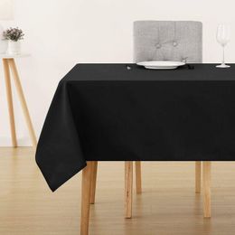 Tischdecke Wasserabweisend Tischwäsche Tischtücher, 1 Stück,130x220 cm, Schwarz - Schwarz - Deconovo