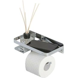 Tiger Caddy Toilettenpapierhalter mit praktischer Ablage, Toilettenrollenhalter aus Edelstahl mit Ablagefläche für z.B. Smartphone oder einer Box für