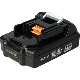 vhbw - Akku kompatibel mit Makita DSS500Z, DTD134, DTD134RFE, DTD134RME, DTD134Z, DTD137 Elektrowerkzeug (2000 mAh, Li-Ion, 14,4 v)