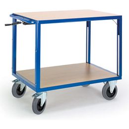 Höhenverstellbarer Tischwagen mit 2 Etagen - ROLLCART