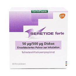 EurimPharm Arzneimittel Seretide Diskus 50 mcg / 500 mcg 2 Inhalatoren (120 Dosis)