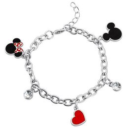 Micky Mouse Mickey Mouse Mickey und Minnie Armkette silberfarben